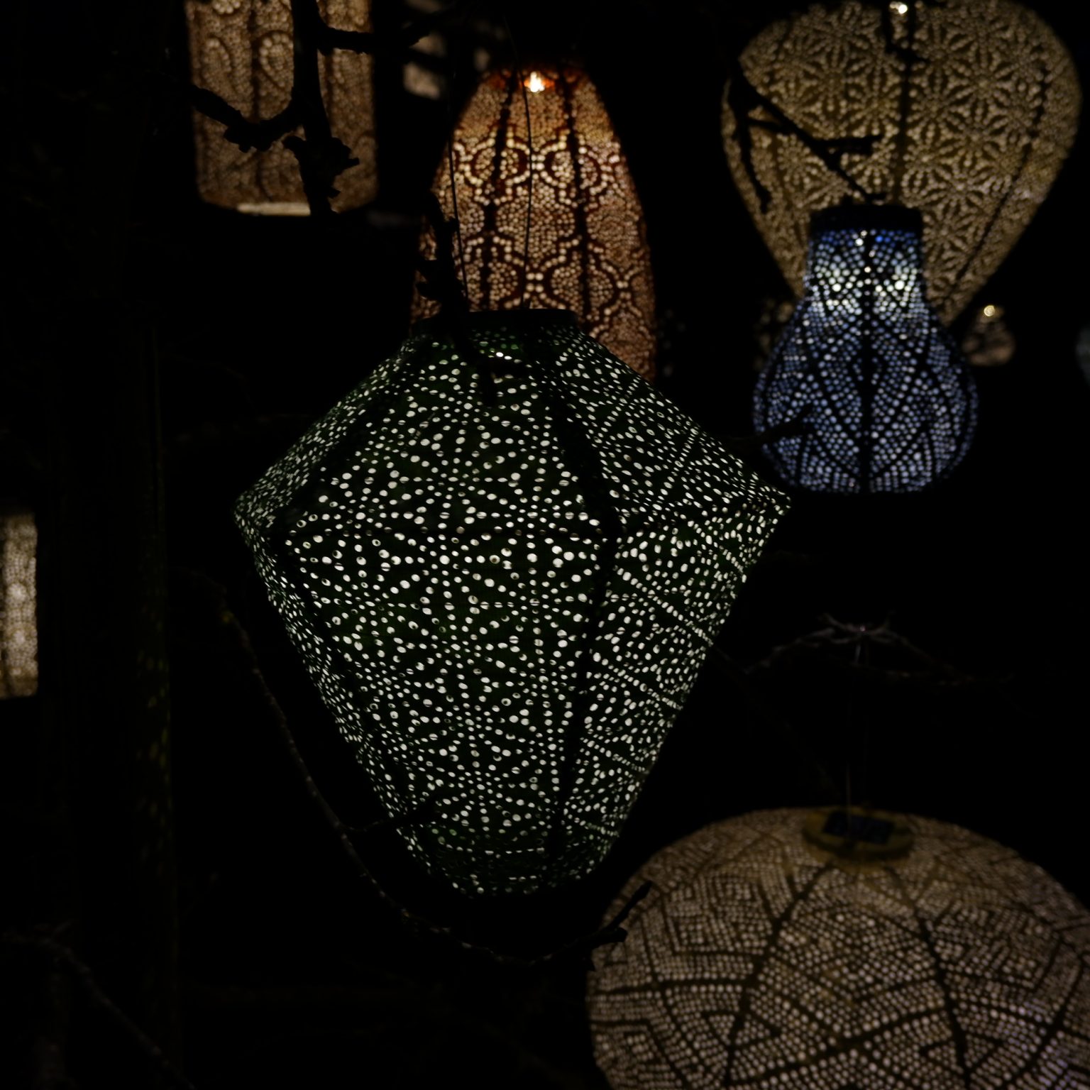Diamond solar lampion Ø28 cm licht groen UITVERKOCHT – Mahieu Wonen